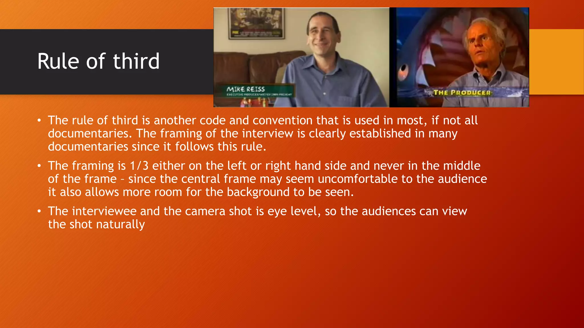 Codes and conventions of a interview | PPTX | Cameras and Camcorders ...