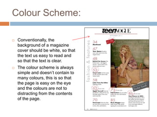Codes and conventions of a magazine contents page | PPTX