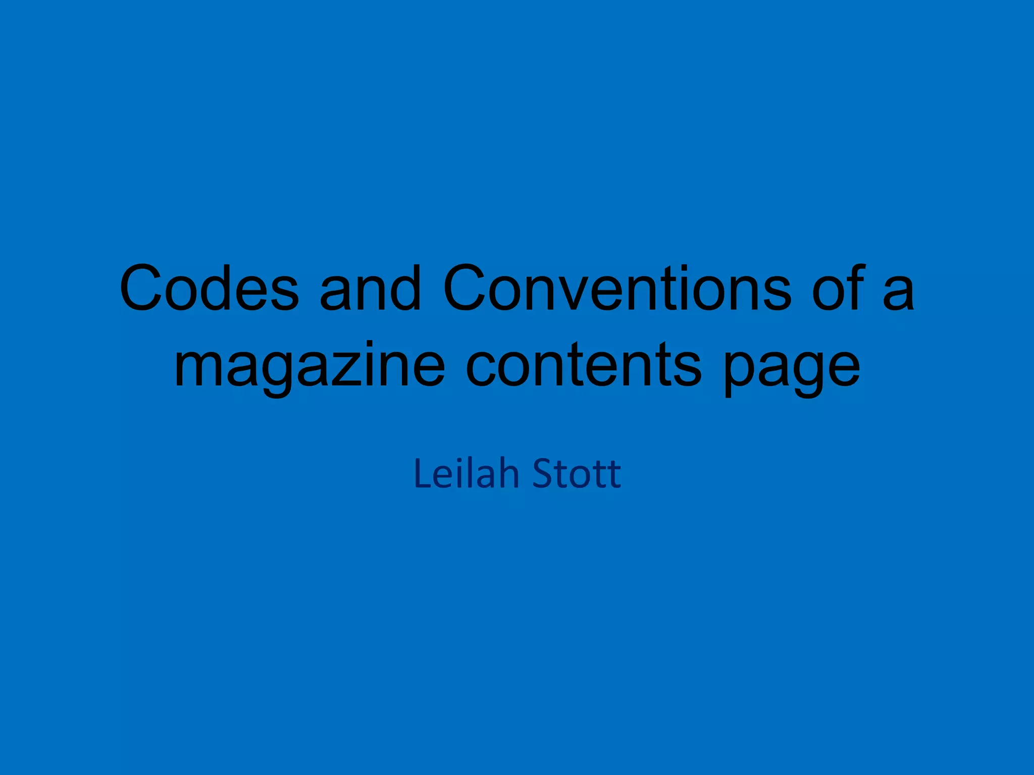 Codes and conventions of a magazine contents page | PPTX | Desktop ...