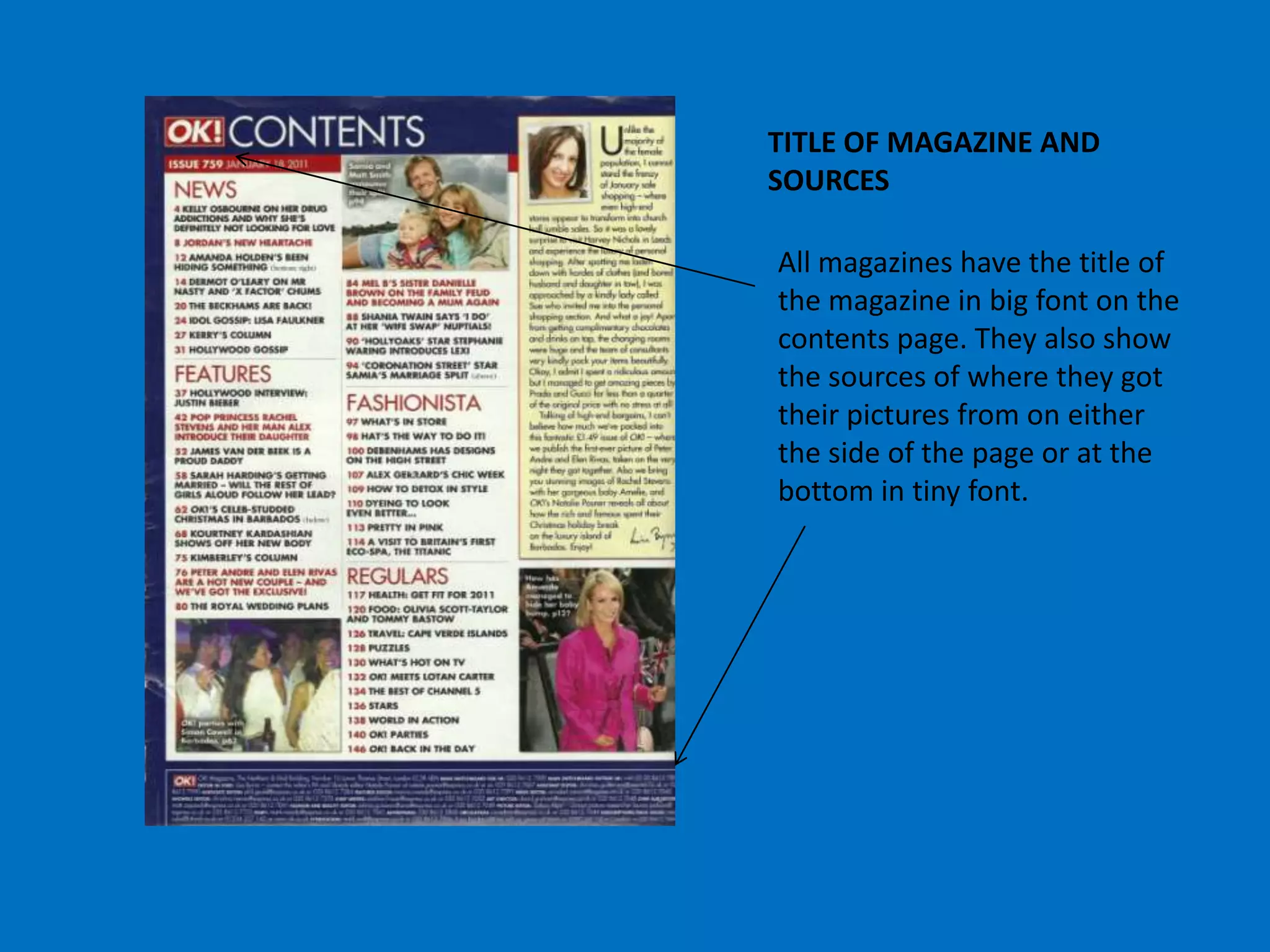 Codes and conventions of a magazine contents page | PPTX | Desktop ...