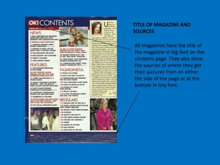 Codes and conventions of a magazine contents page | PPTX | Desktop ...