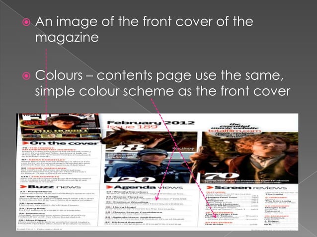Codes and Conventions of a magazine contents page | PPTX | Desktop ...