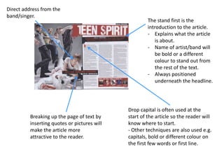 Codes and conventions of a magazine double page | PPTX