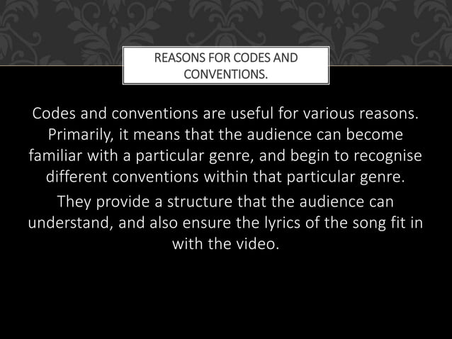 Codes and Conventions of a music video | PPT