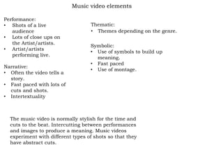 Codes and conventions of a music video | PPT