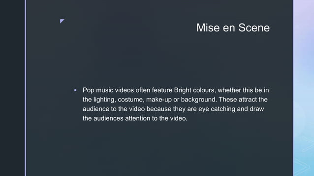 Codes and conventions of a pop music video | PPTX