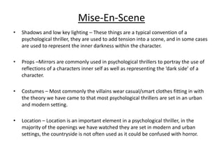 Codes and conventions of a psychological thriller | PPTX