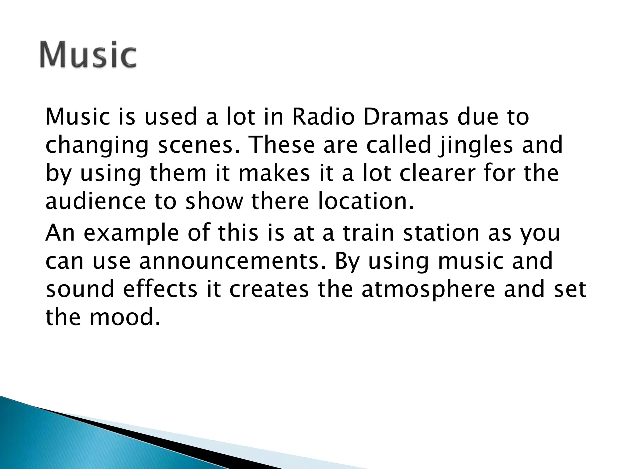 Codes and conventions of a radio drama to complete | PPTX