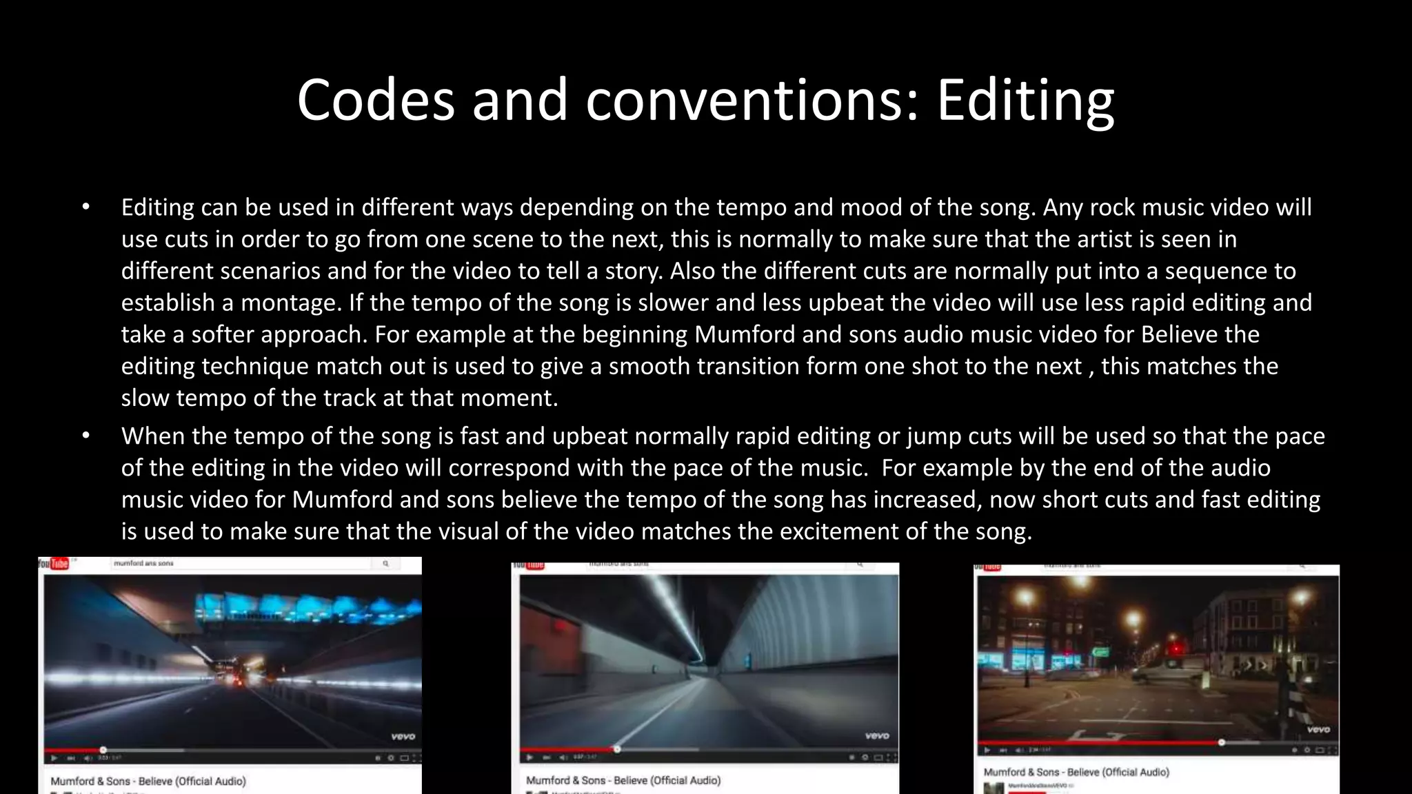 Codes and conventions of a rock music video | PPTX