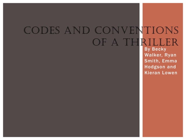 Codes and conventions of a thriller | PPTX