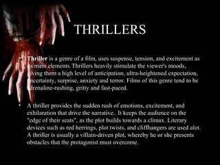 Codes and conventions of a thriller | PPT | Horror | Genres