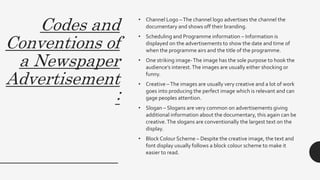 Codes and conventions of a tv documentary | PPT