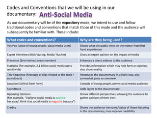 Codes and Conventions of Documentaries | PPT