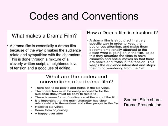 Codes and conventions of drama | PPT | Drama | Genres