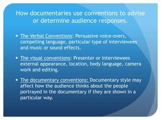Codes and conventions of factual programming unit 27 | PPT