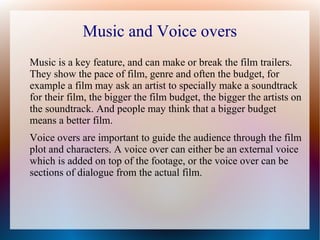 Codes and conventions of film trailers | ODP