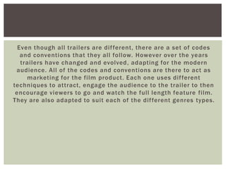 Codes and Conventions of Film Trailers | PPT