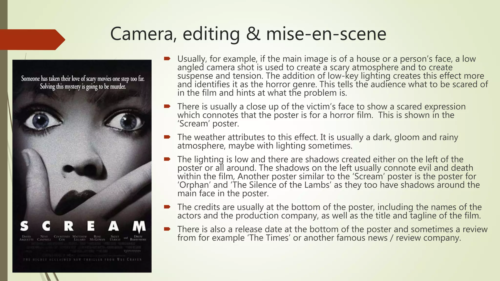 Codes and conventions of horror movie posters & psychological horror ...