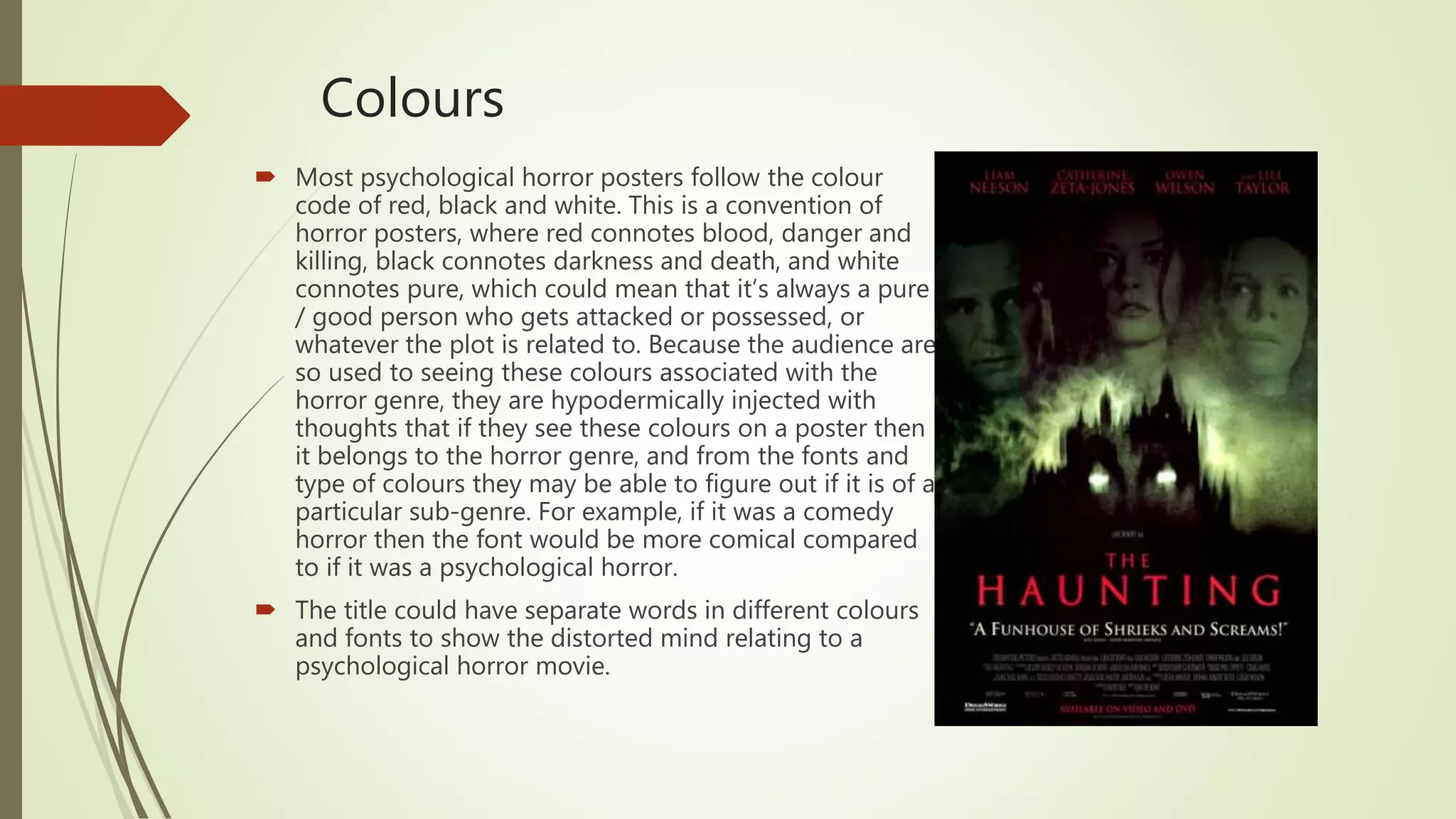 Codes and conventions of horror movie posters & psychological horror ...