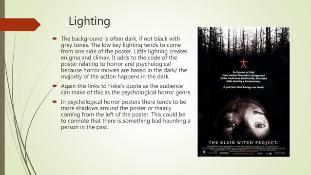 Codes and conventions of horror movie posters & psychological horror ...