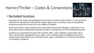 Codes and conventions of horror thriller | PPT