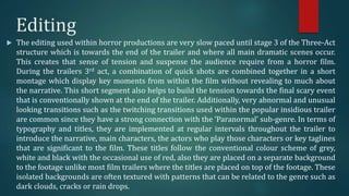 Codes and Conventions of Horror Trailers | PPTX