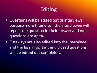 Codes and conventions of interviews | PPTX