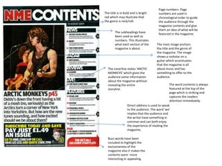 Codes and conventions of magazine contents page | PPTX