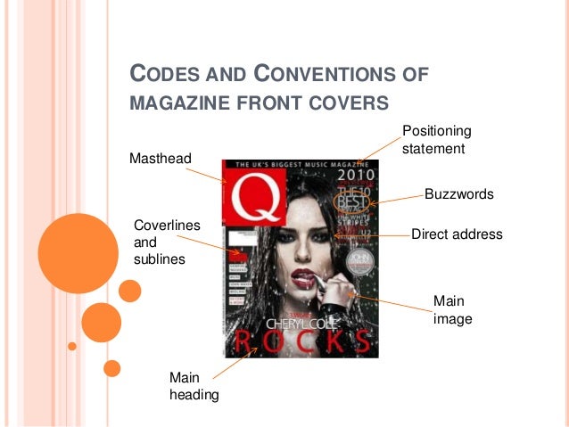 Codes and conventions of magazine front covers