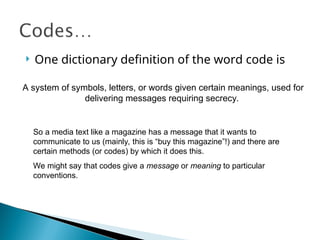 Codes and Conventions of Magazines - intro | PPT