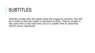 Codes and conventions of magazines | PPT