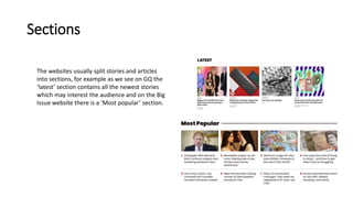 Codes and conventions of magazine websites | PPTX