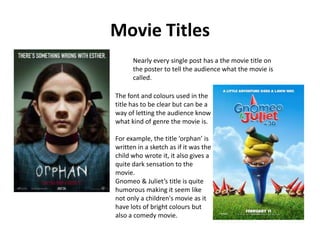 Codes and conventions of movie posters | PPTX