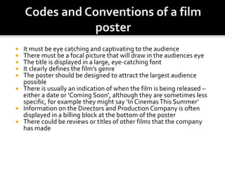 Codes and conventions of movie posters | PPTX