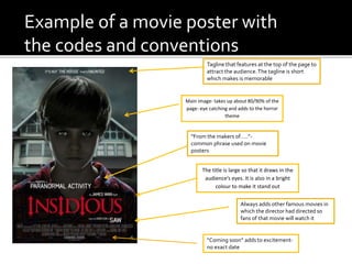 Codes and conventions of movie posters | PPTX