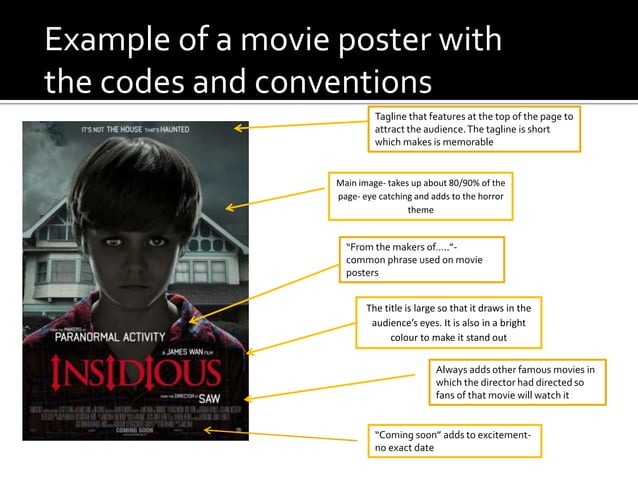 Codes and conventions of movie posters | PPTX