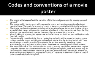 Codes and conventions of movie posters | PPTX