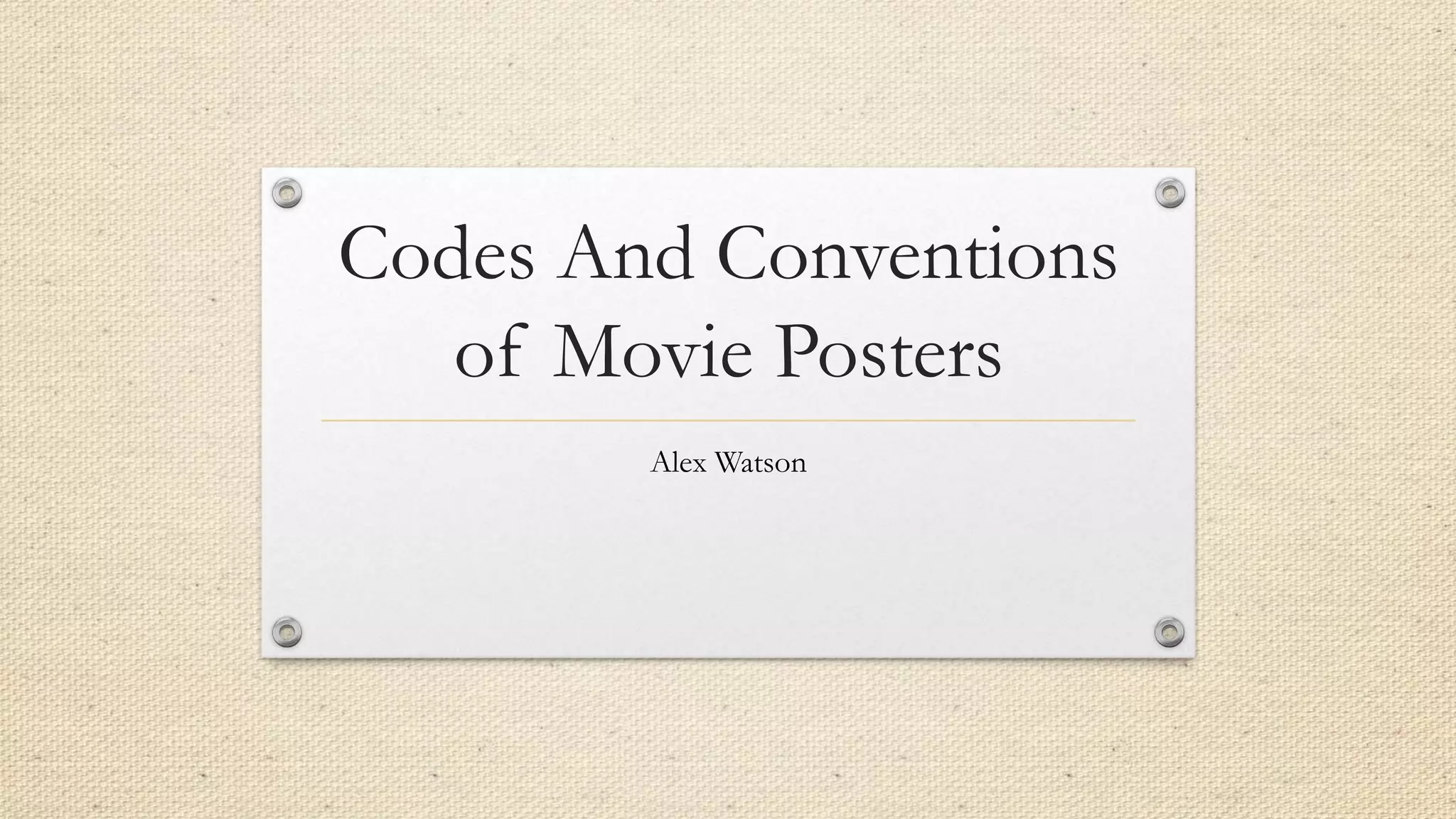 Codes and Conventions of Movie Posters | PPTX