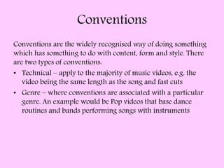 Codes and Conventions of Pop Music | PPTX