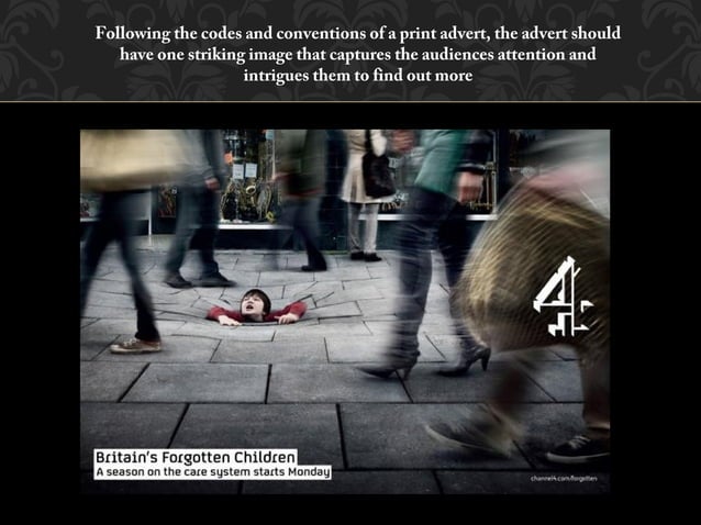 Codes and conventions of print advert | PPT