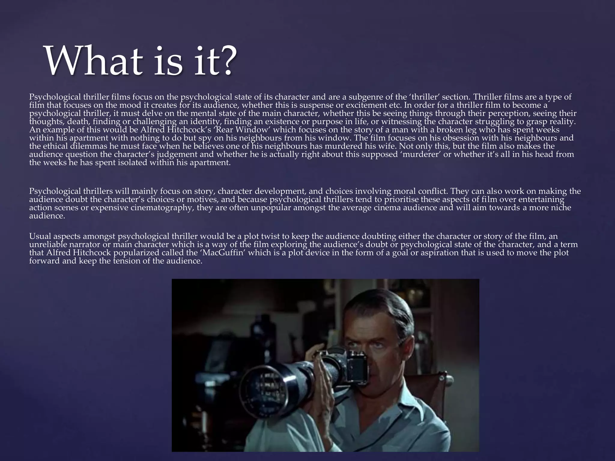 Codes and conventions of psychological thriller | PPTX
