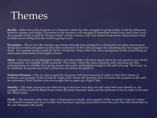 Codes and conventions of psychological thriller | PPTX | Video ...