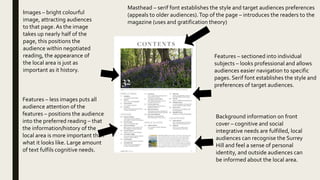 Codes and conventions of regional magazine contents pages | PPT