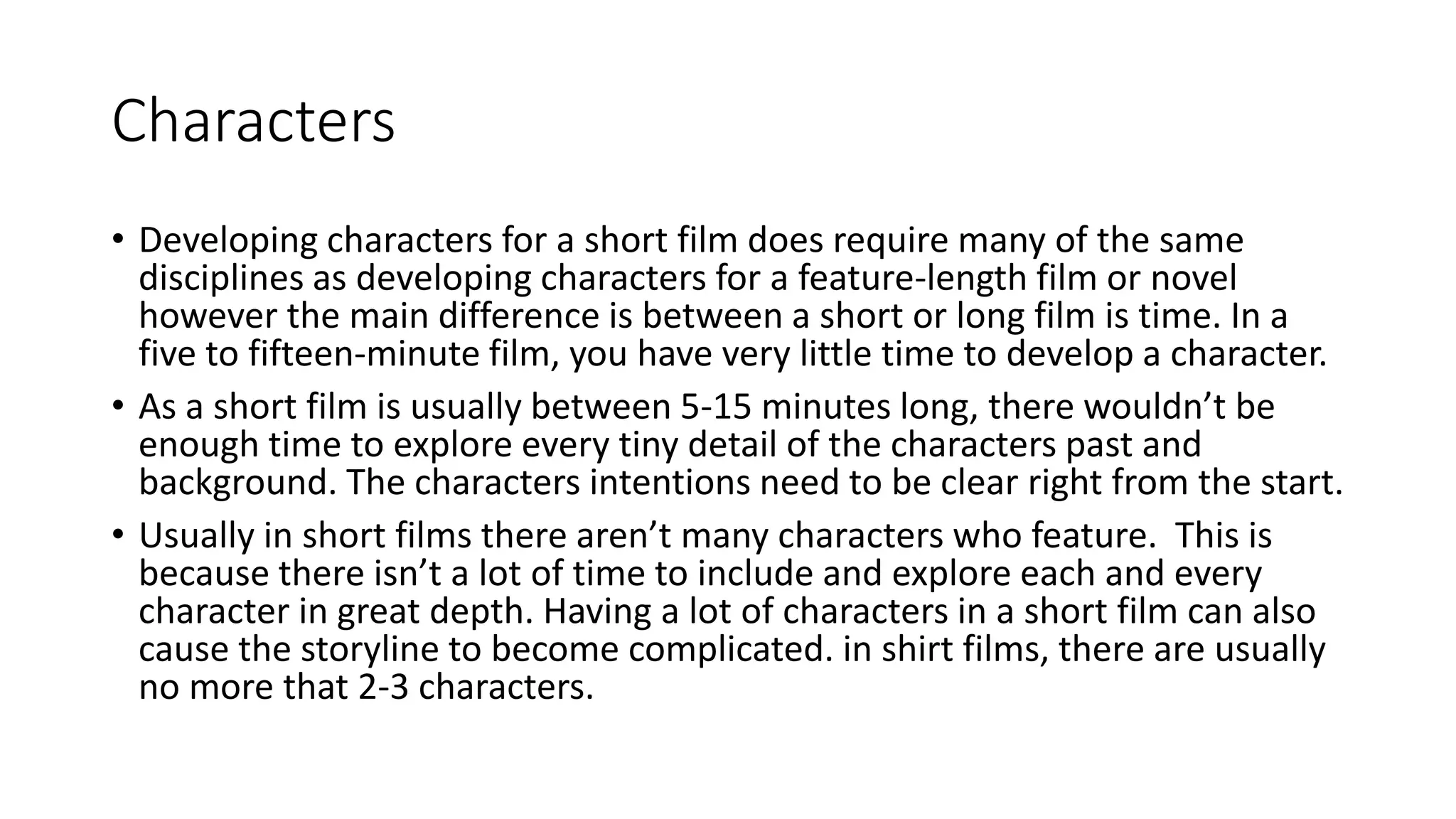 Codes and conventions of short films | PPTX