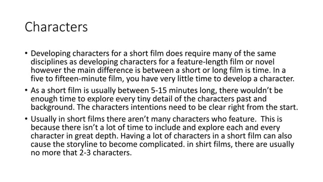 Codes and conventions of short films | PPTX