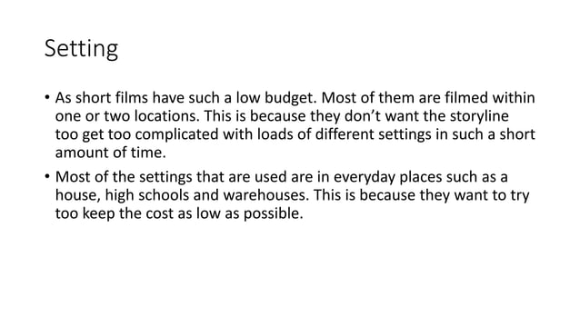 Codes and conventions of short films | PPTX