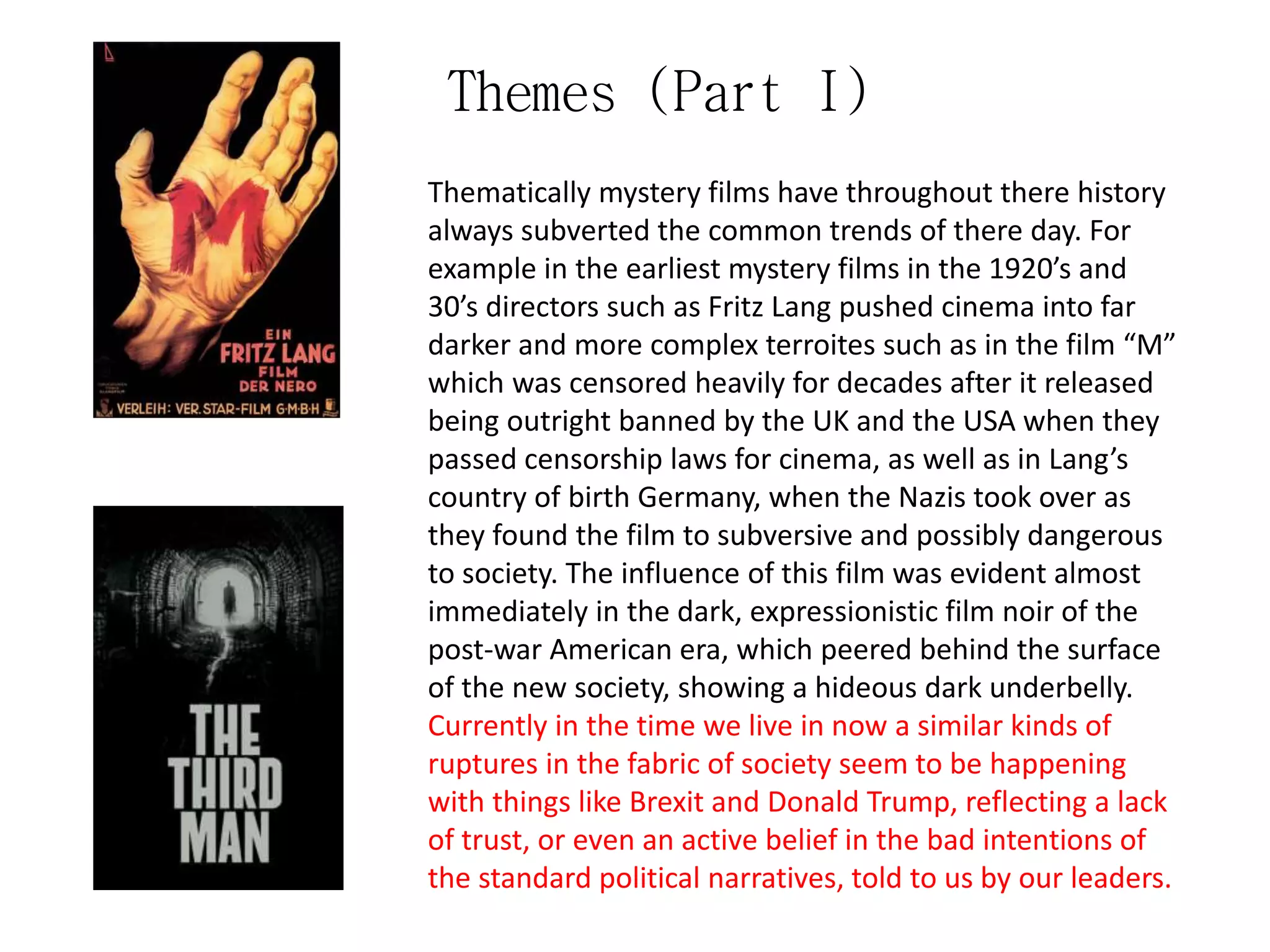 Codes and conventions of the mystery genre | PPTX