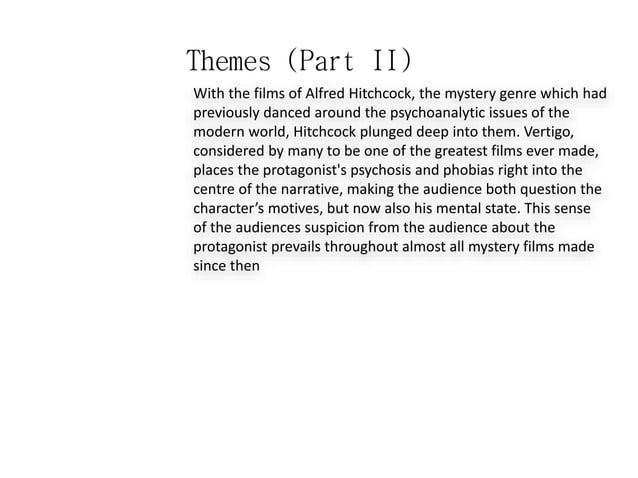 Codes and conventions of the mystery genre | PPTX | Horror | Genres