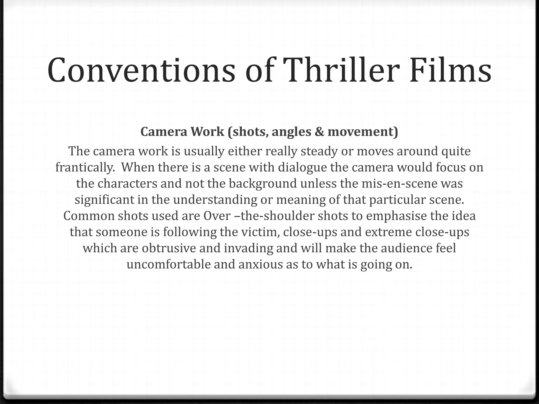 Codes and conventions of thriler films | PPTX