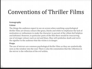 Codes and conventions of thriler films | PPTX